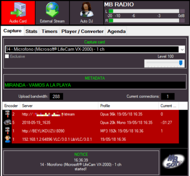 MB Recaster – Registrazione & Streaming per radio